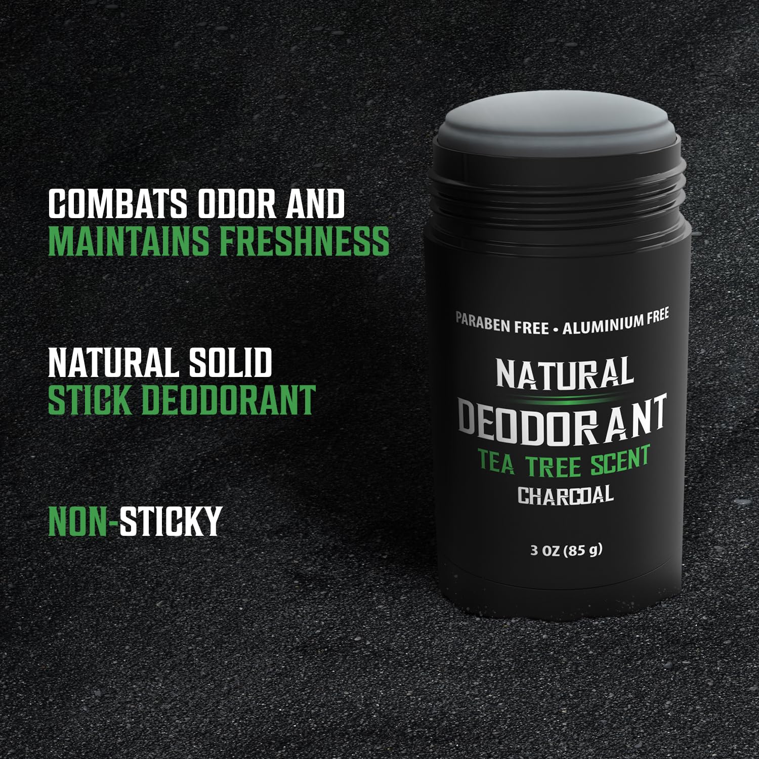 Viking Revolution Tea Tree Deodorant for Men - Natural Deodorant for Men Charcoal Deodorant Men with Shea Butter, Coconut Oil, Baking Soda, Beeswax - Mens Deodorant Aluminum Free (3oz)