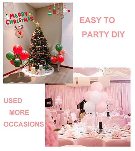 10 Sets of Balloon Stand Kits 28'' balloon base, Reusable Balloon Column Stand kit for Table, Tie Tool, Flower Clips, for Birthday Wedding Party Decorations (10 set)