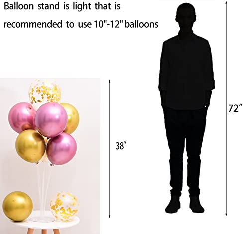 10 Sets of Balloon Stand Kits 28'' balloon base, Reusable Balloon Column Stand kit for Table, Tie Tool, Flower Clips, for Birthday Wedding Party Decorations (10 set)