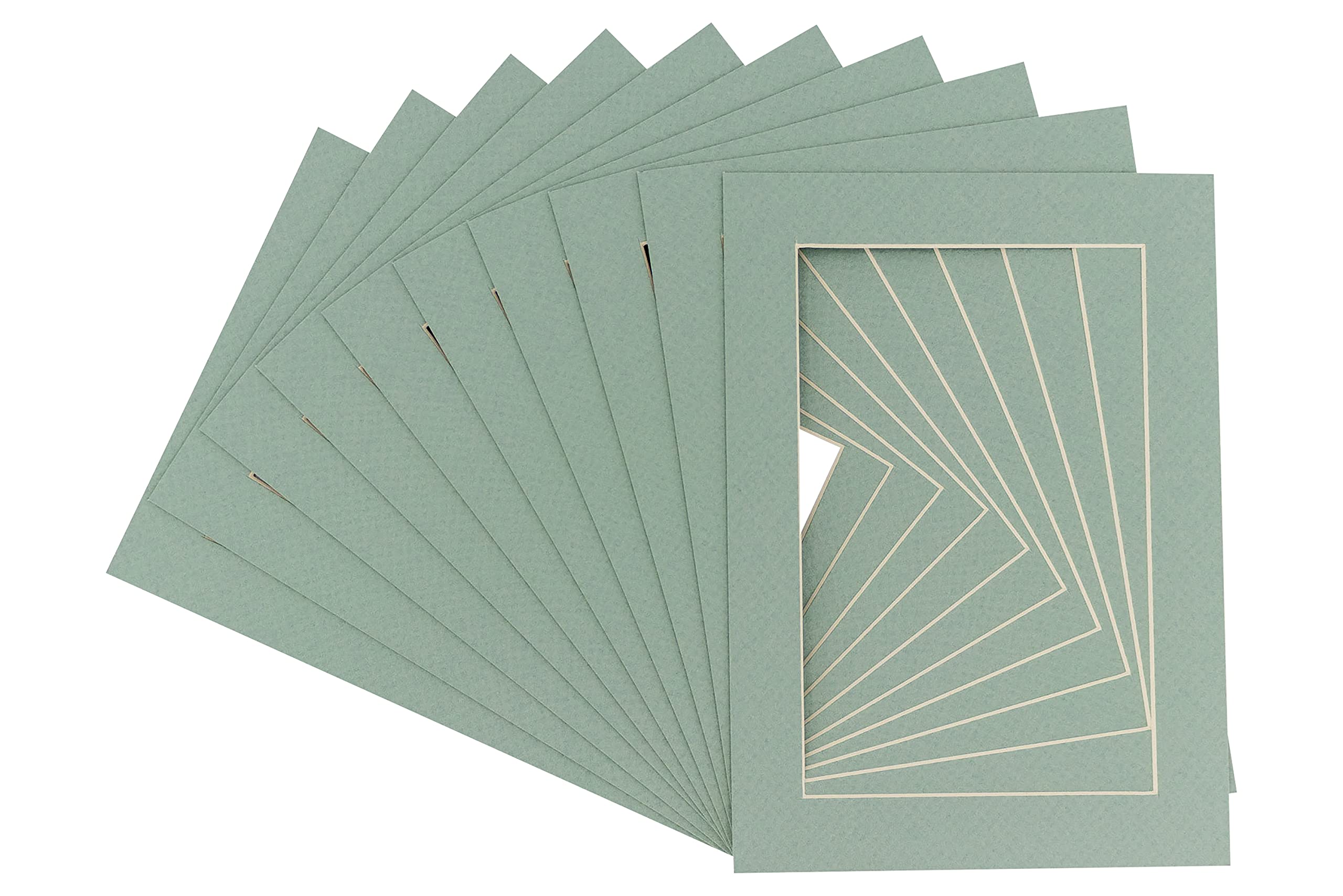 16x20 Mat Bevel Cut for 12x16 Photos - Acid Free Seafoam Green Precut Matboard - for Pictures, Photos, Framing - 4-ply Thickness