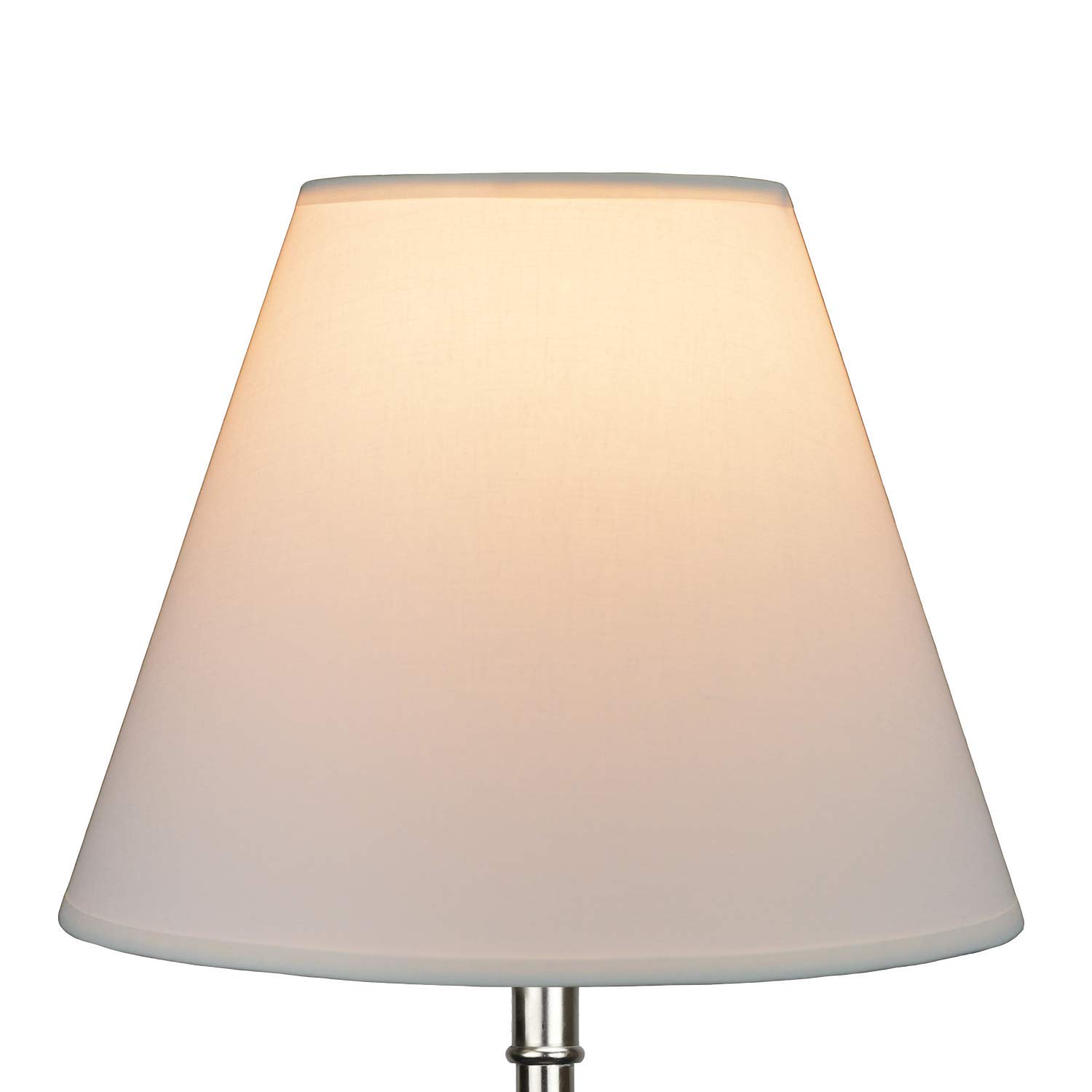 FenchelShades.com Lampshade 5" Top Diameter x 10" Bottom Diameter x 8" Slant Height with Clip-On Attachment for Standard Edison-Style Lightbulb (Linen White with Binding Tape)
