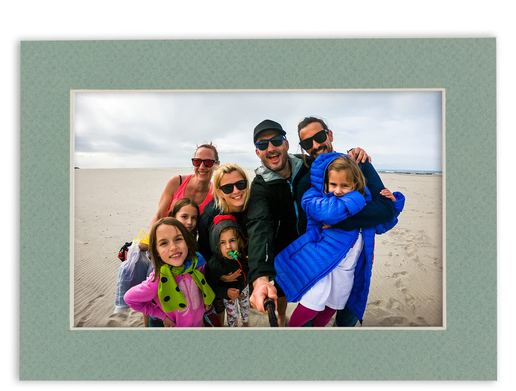 16x20 Mat Bevel Cut for 12x16 Photos - Acid Free Seafoam Green Precut Matboard - for Pictures, Photos, Framing - 4-ply Thickness