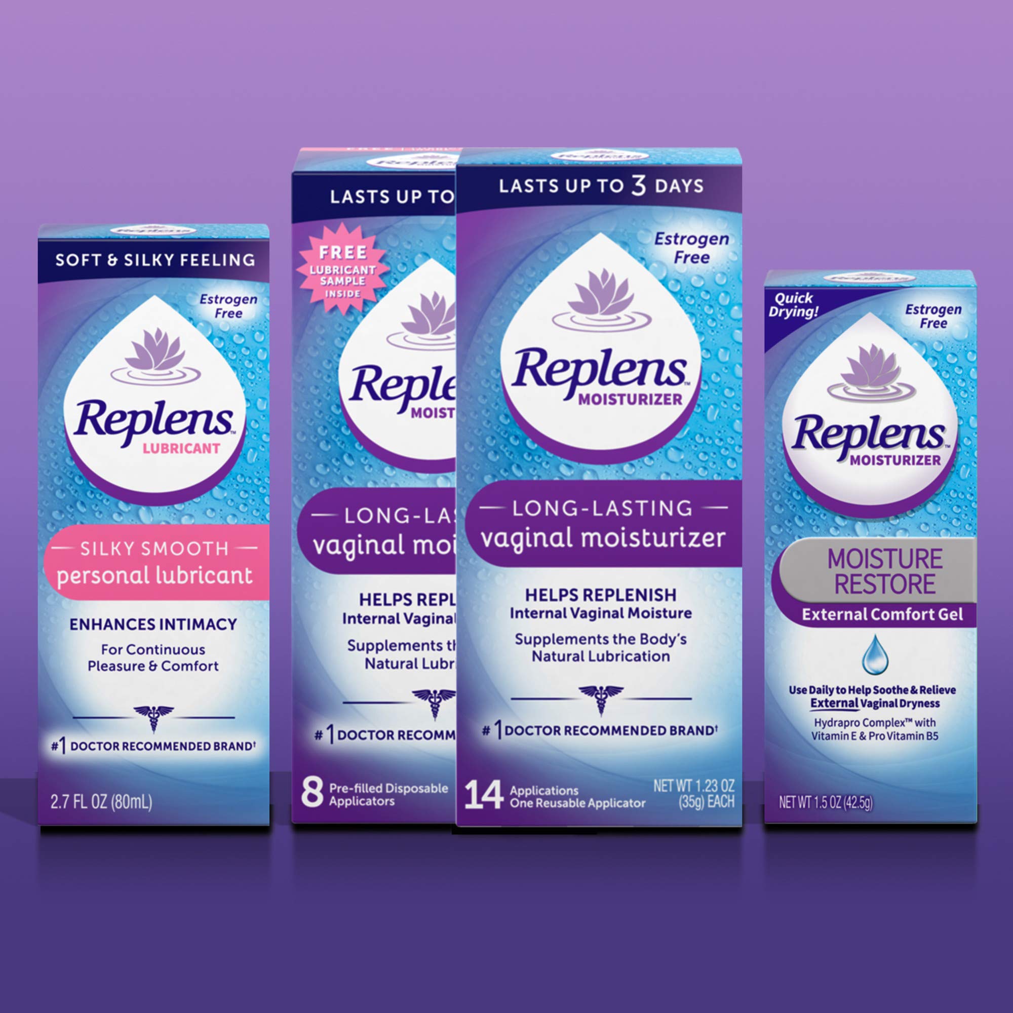 Replens Silky Smooth Personal Lubricant 2.7 fl oz bottle