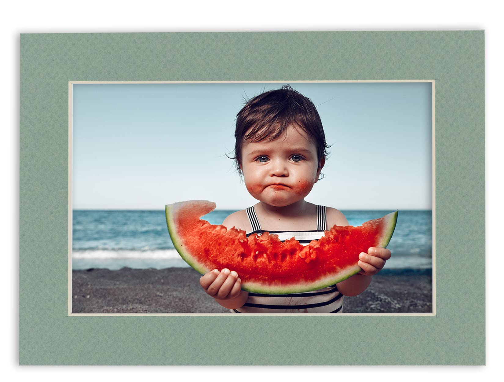 16x20 Mat Bevel Cut for 12x16 Photos - Acid Free Seafoam Green Precut Matboard - for Pictures, Photos, Framing - 4-ply Thickness