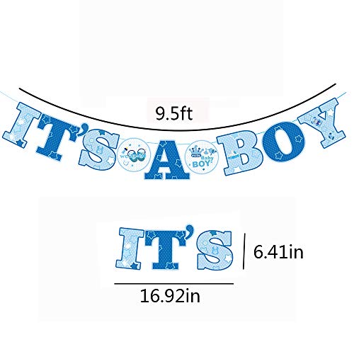 Auteby It's A BOY Banner Welcome Boy Baby Shower Party Decoration