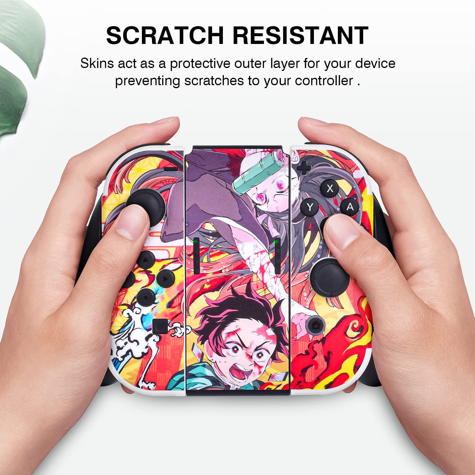 DLseego Switch OLED Skin Wrap Decal Anime Cool Sticker Full Protective Scratch Resistant Vinyl Cover for New Switch Model Game Console Joy Con - Red