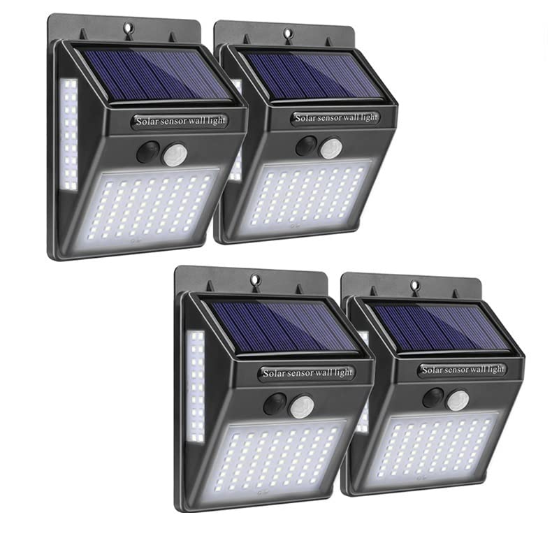 AGIPS Low Voltage Lights 4pcs 100 LED Solar Light Outdoor Solar Garden Lamp PIR Motion Sensor Solar Powered Sunlight Waterproof for Street Decoration Household Bulbs (Emitting Color : 4 Pieces)