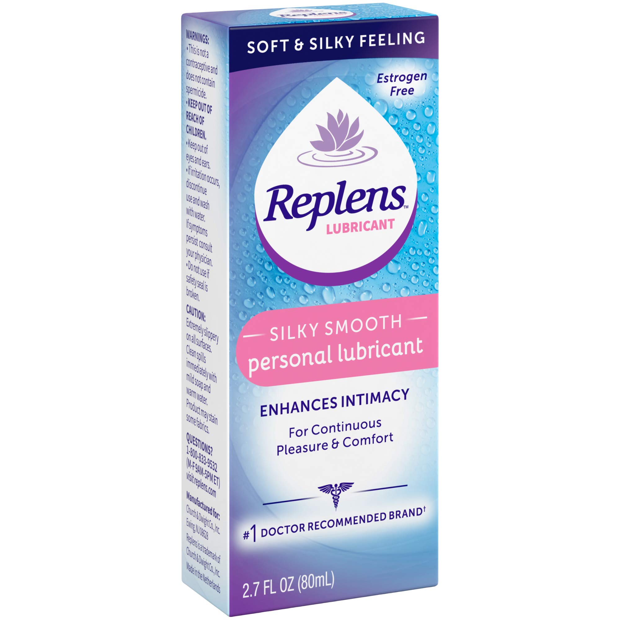 Replens Silky Smooth Personal Lubricant 2.7 fl oz bottle