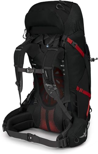 Osprey Aether Plus 60L Men's Backpacking Backpack, Black, L/XL