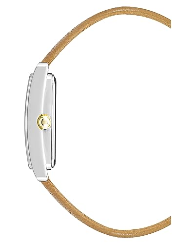 Anne Klein Women's Japanese Quartz Dress Watch with Leather Strap, Brown, 17 (Model: AK/2707TTTN)