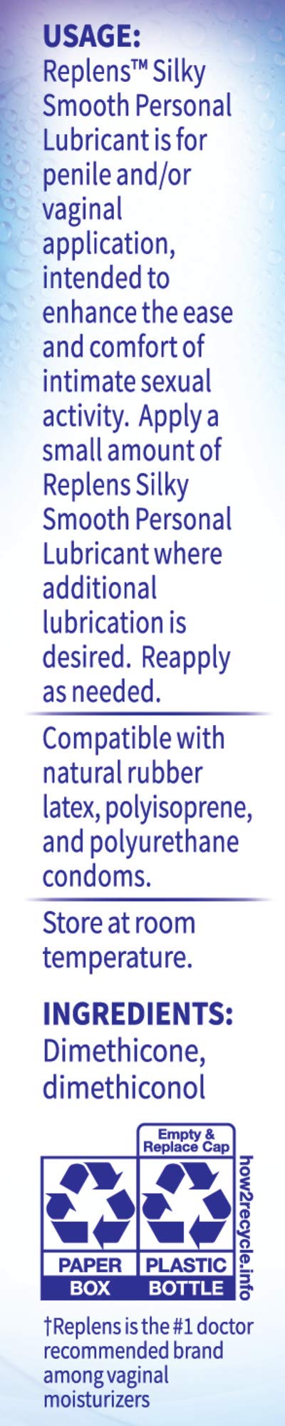 Replens Silky Smooth Personal Lubricant 2.7 fl oz bottle