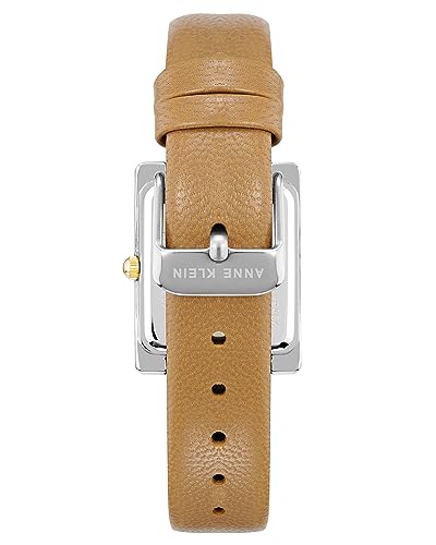 Anne Klein Women's Japanese Quartz Dress Watch with Leather Strap, Brown, 17 (Model: AK/2707TTTN)