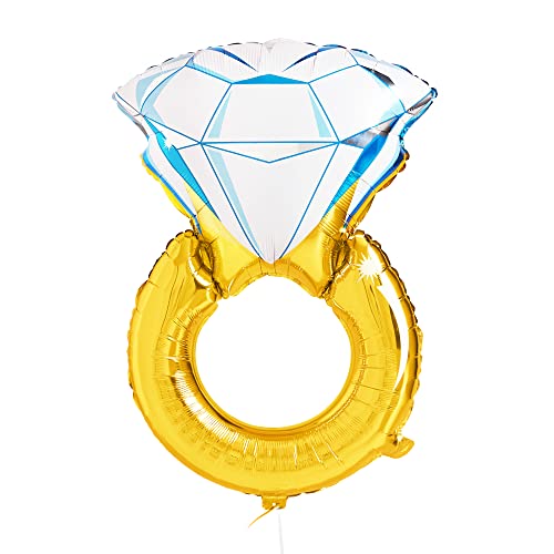 xo, Fetti XL Diamond Ring Engagement Balloon - 40", 1 pc | Bachelorette Party Decorations, Bridal Shower, Foil Photo Booth