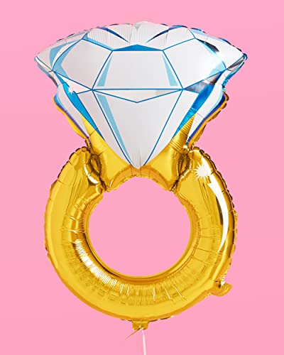 xo, Fetti XL Diamond Ring Engagement Balloon - 40", 1 pc | Bachelorette Party Decorations, Bridal Shower, Foil Photo Booth
