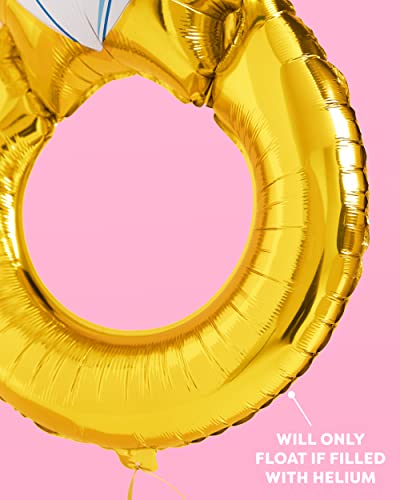 xo, Fetti XL Diamond Ring Engagement Balloon - 40", 1 pc | Bachelorette Party Decorations, Bridal Shower, Foil Photo Booth