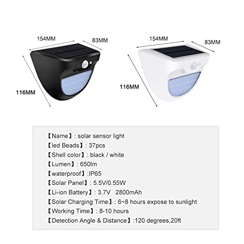GSZZBHDP ZeZhen LED Strip Lights 1pack Outdoor LED Night Light Waterproof Solar PIR Motion Sensor Wall Lamp Auto Switch Solar Street Porch Path Fence Garden Lighting LED Light Bulb