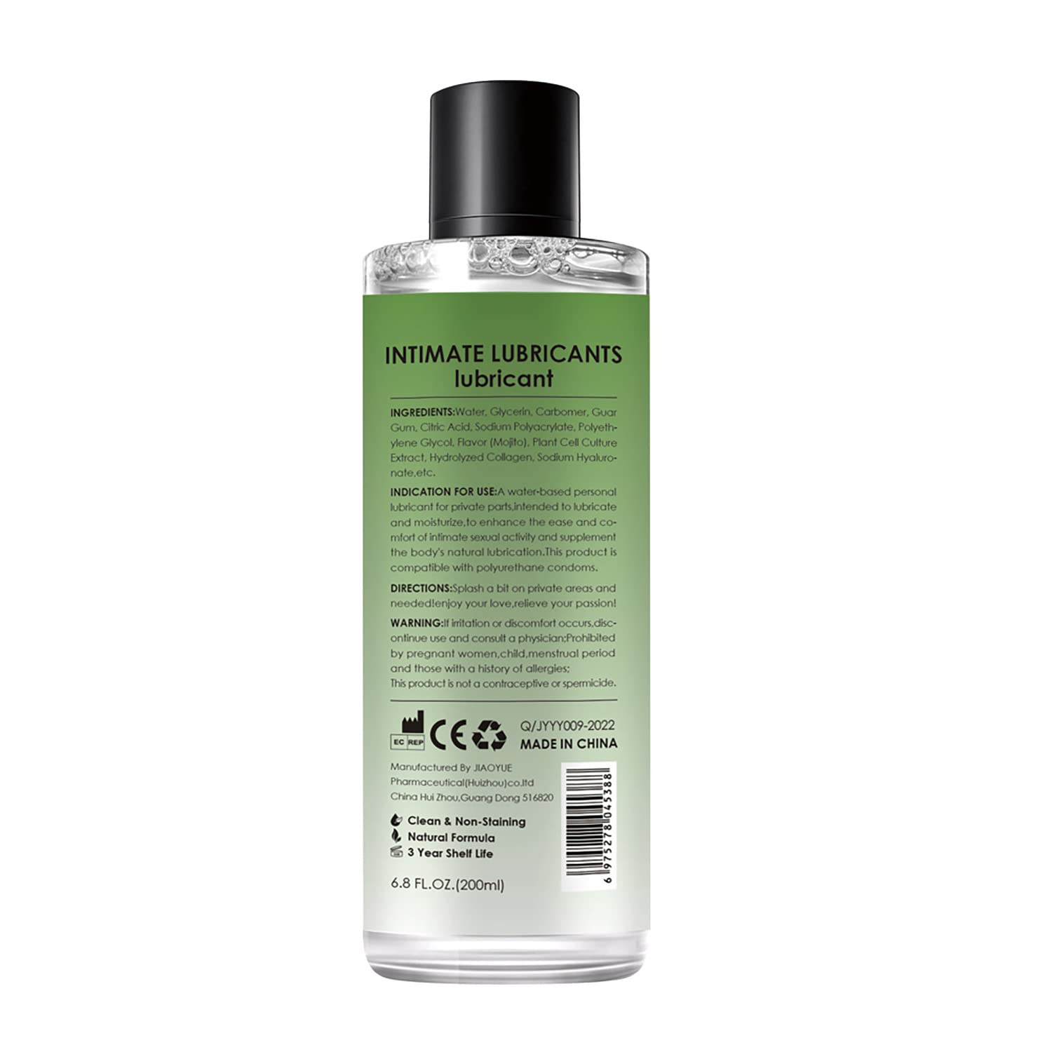 BED GAME No-Alcohol Water-Based Personal Lubricant, No Rinse Mojito Flavored Lube, Intimate Longlasting Non-Sticky Gel for Couples Massage (Mojito)