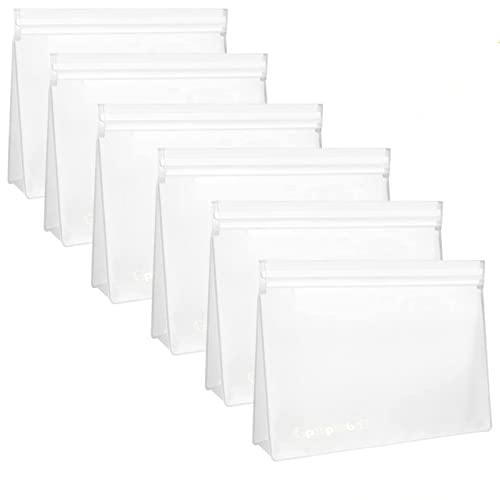 Gpurplebud Clear Toiletry Bags, PEVA Material Leakproof Zipper Bags, Security Approved Travel Makeup Cosmetic Bags for Women Men 6 Pack