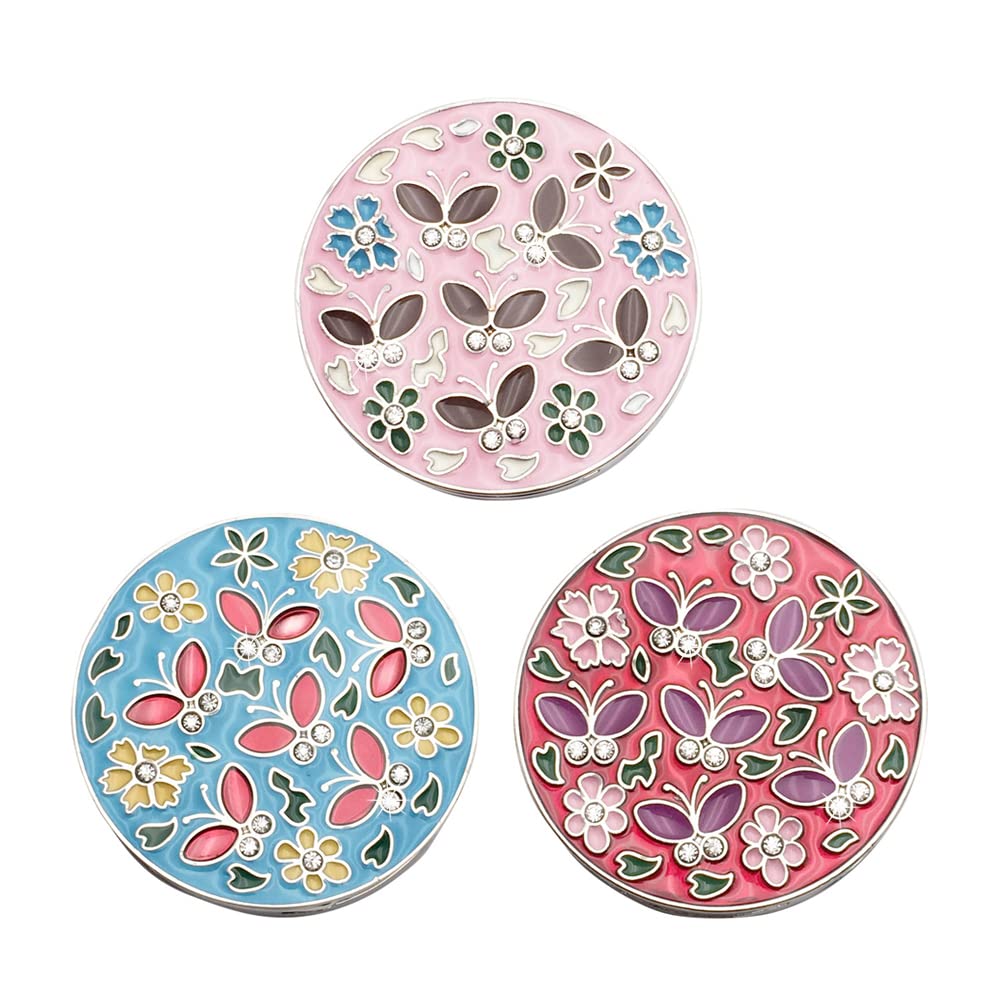 KEBOOT Purse Hook for Table, Bling Rhinestone Purse Holder for Table Desk, Handbag Storage Folding Decor Table Hook, Women's Bag Handbag Hanger Holder 3pcs Flowers and Butterflies