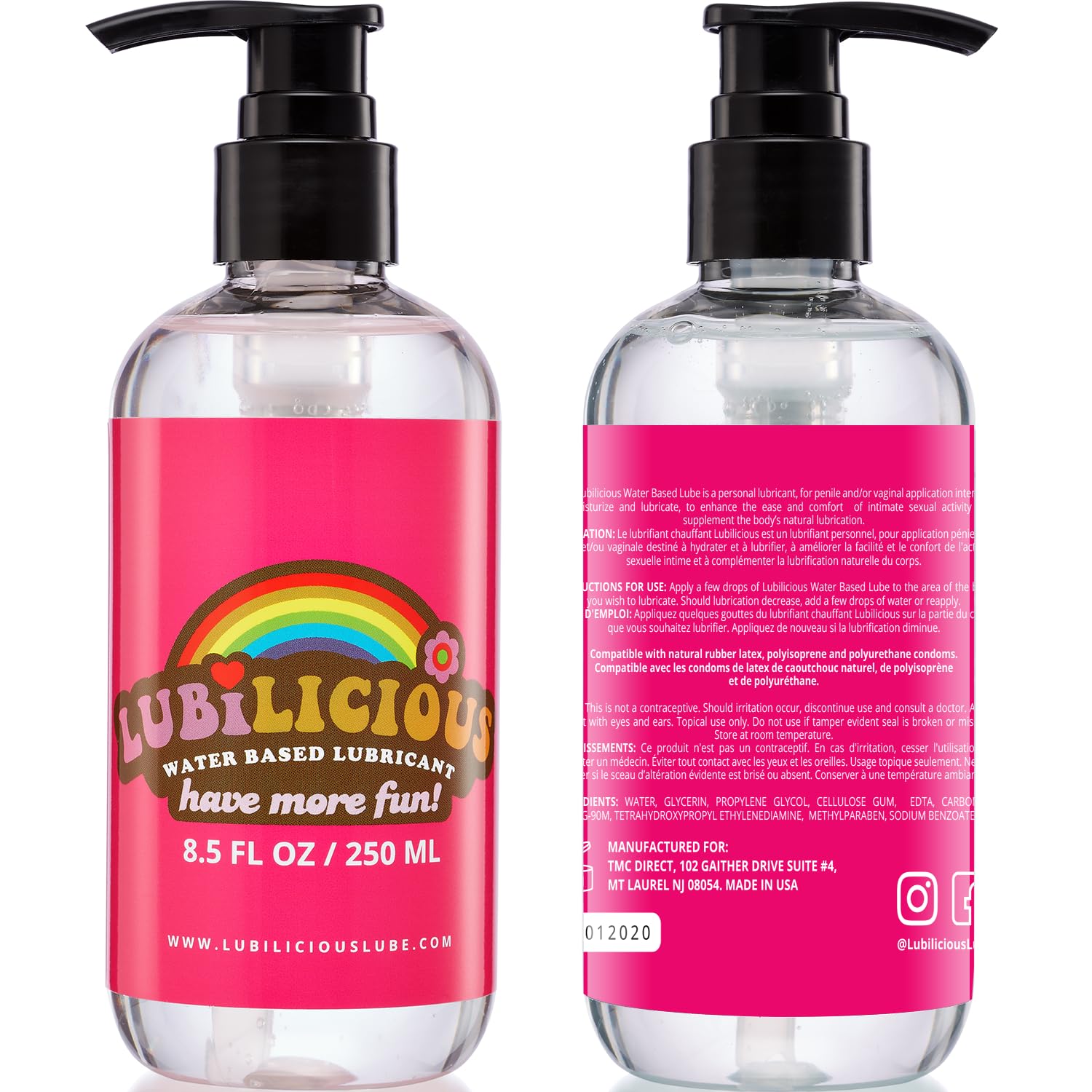 Lubilicious Water Based Lube – 8.5 oz Pump Top – Top Choice for Smooth, Reliable Lubricants – Premium Water Based Lubricant & Personal Lubricants for Privacy – Long-Lasting Non-Sticky Formula