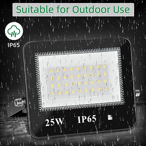 RFPP LED Flood Light Outdoor,2Pack 25W Plug in Motion Sensor Light with 5ft Cord,120V Security Lights with photocell Waterproof 5700K Flood Lights Lighting for Yard Backyard House Wall (25, Watts)