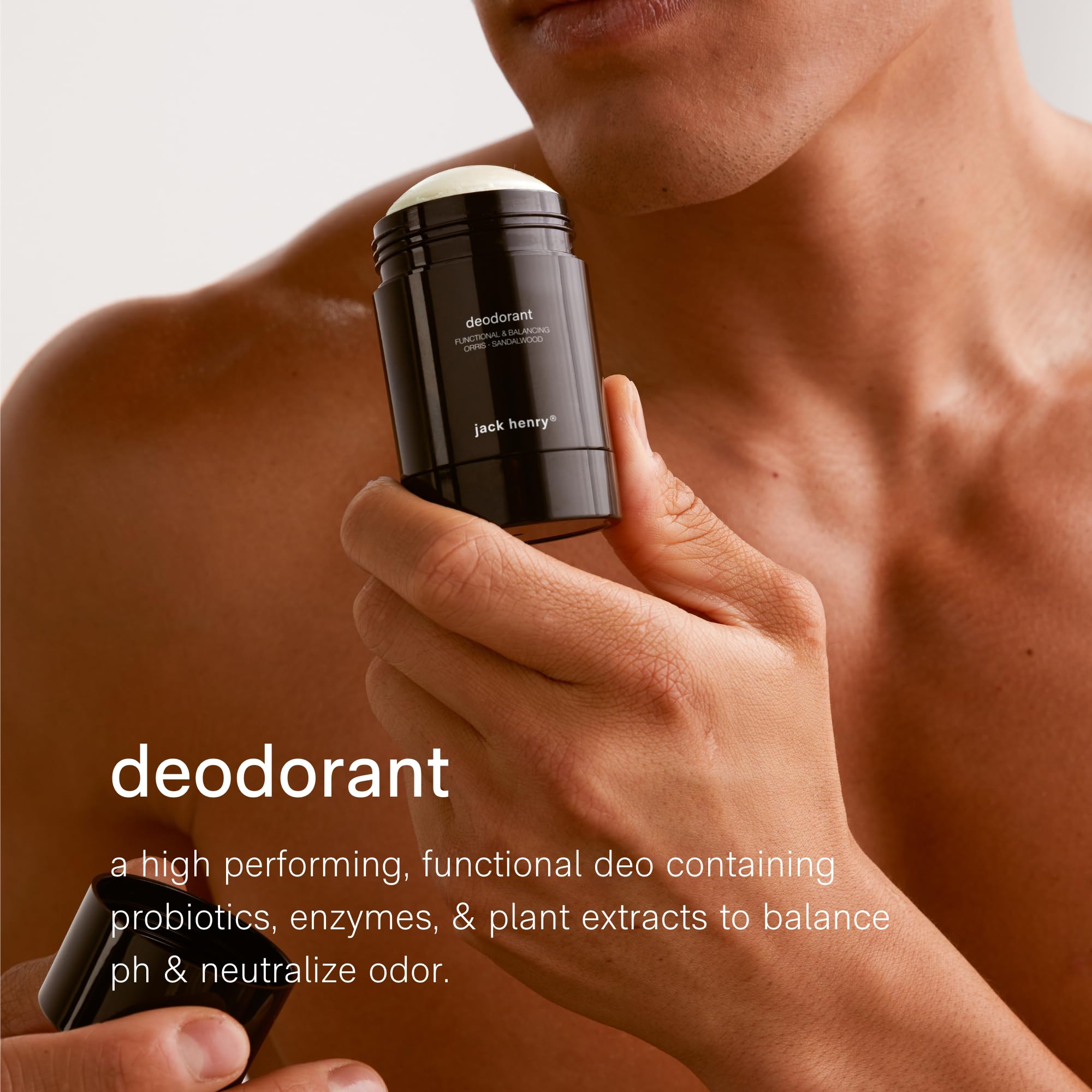 Jack Henry Natural Deodorant - Long Lasting Sandalwood & Pink Pepper - Aluminum Free Deodorant w/ 48-Hour Odor Protection - Creamy Shea Butter & Refreshing Citrus Scent - Deodorant for Men & Women