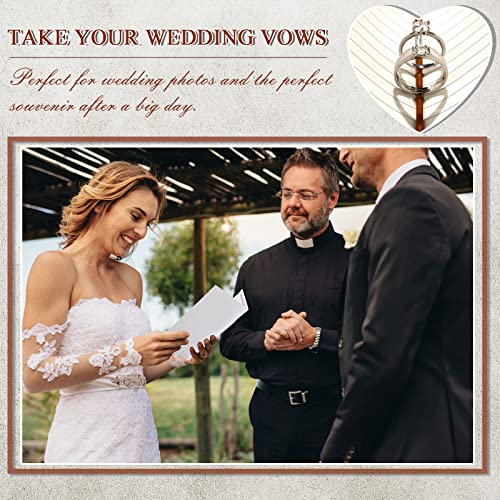 2 Pcs Wedding Vow Books His and Hers Vow Books Vow Notebook for Wedding Vows Journal Wedding Day Officiant Book 5.9 x 3.9 Inch, Bridal Shower Gifts, Wedding Keepsake, 50 Pages/Pcs (White, Brown)