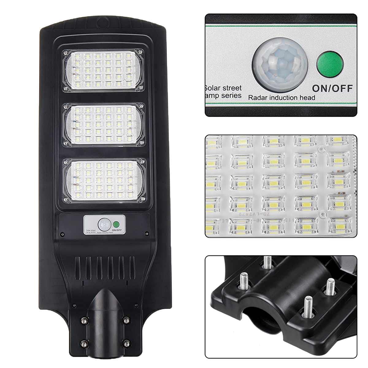 SISHUINIANHUA Solar Street Light PIR Sensor Light Control for Garden Yard Road Outdoor Security Lighting Wall Lamps 120W 21000 Lumen 90 LED,120w