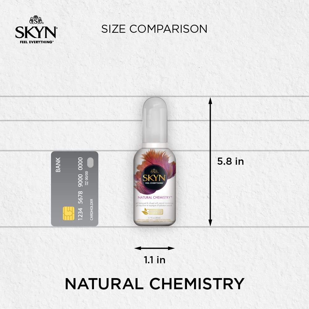 SKYN Natural Chemistry Lubricant – 2.7 fl. oz – pH-Balanced, Water-Based Lube Infused with Natural Moisturizer