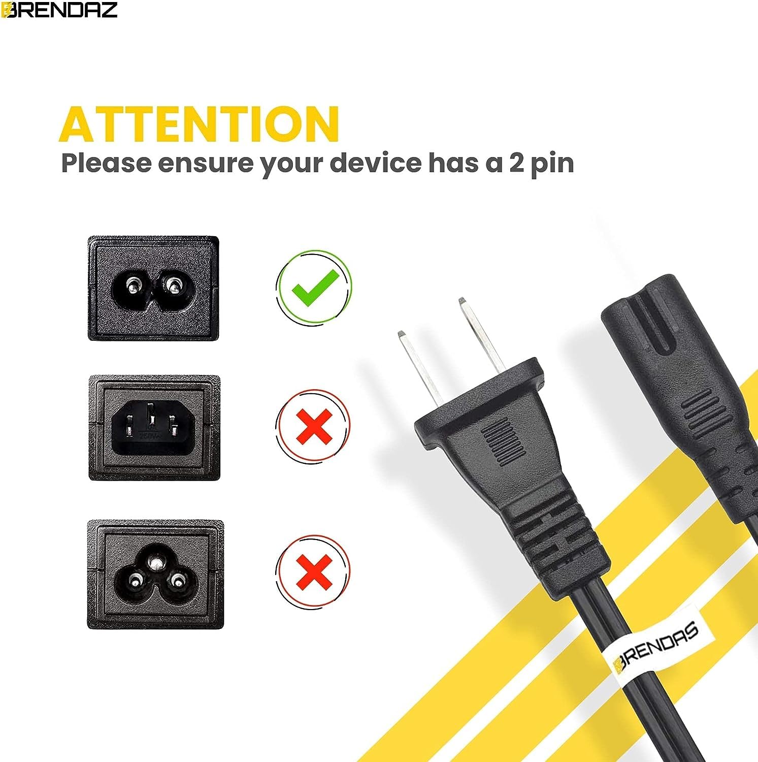 BRENDAZ Compatible AC Power Cord Cable for Bose Smart Soundbar 300, Soundbar 700 Speaker (6-Feet)