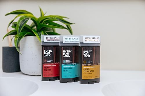 Every Man Jack Men’s Antiperspirant Deodorant Variety Set - Stay Fresh with Antiperspirant Men’s Deodorant - Odor Crushing, Long Lasting, Plant-Based, and No Harsh Chemicals - 2.6 oz - 3 Pack