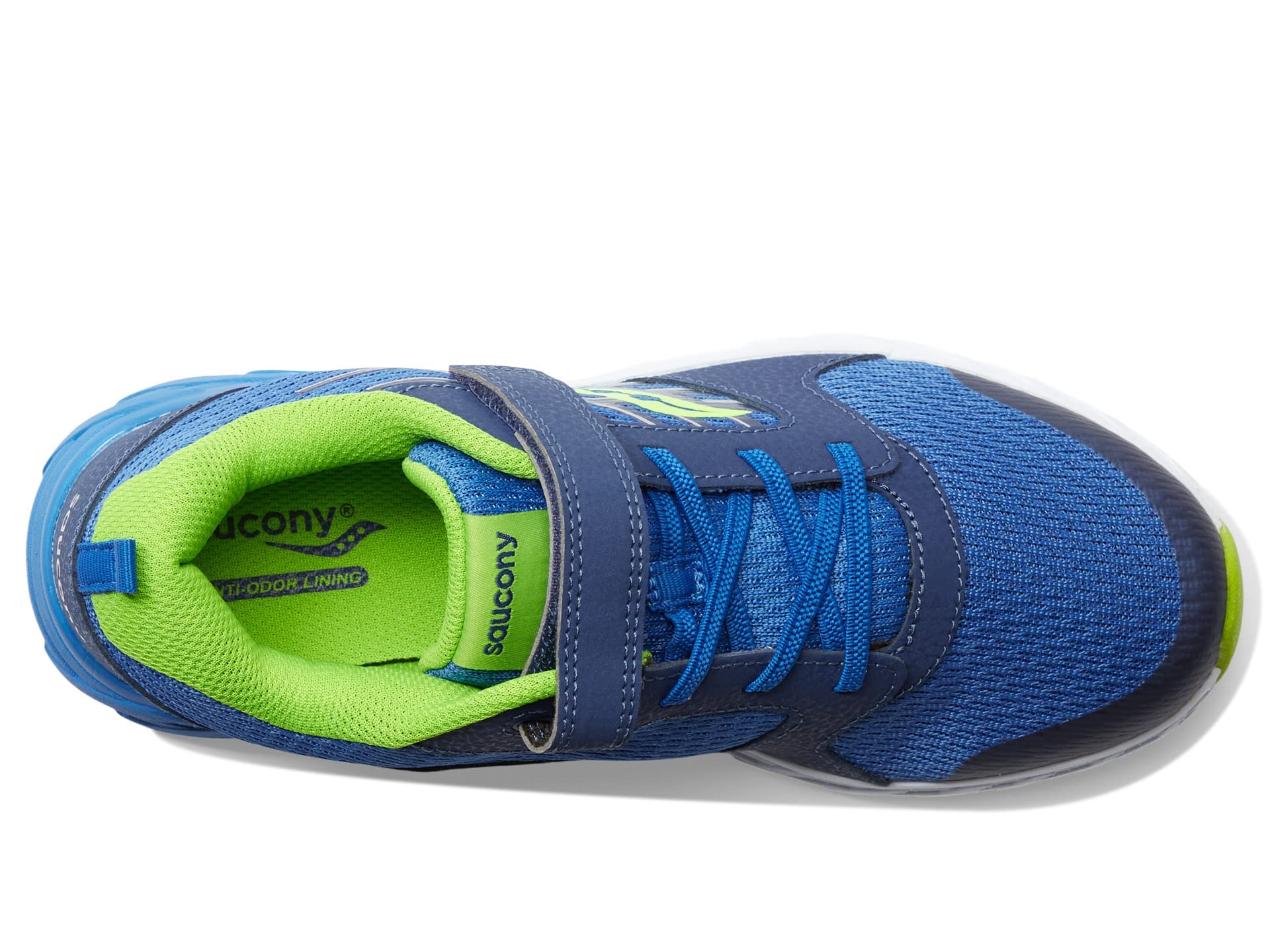Saucony Wind Alternative Closure 2.0 Running Shoe, Blue/Green, 1 Wide US Unisex Big_Kid