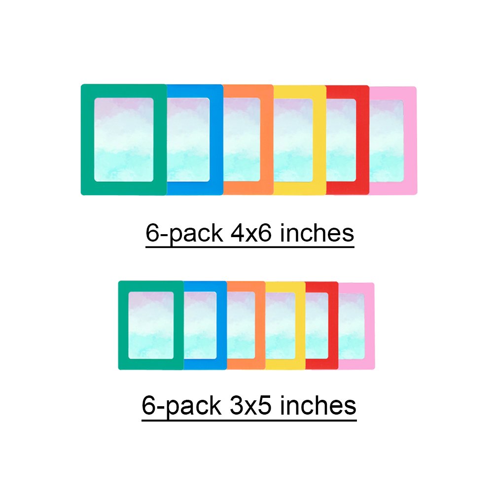 Raxwalker 12 Magnetic Photo Frames Refrigerator Magnets Holds 4x6 3.5x5 2.5x3.5 Inches Picture for Home Office School Lock Storage(Colorful)