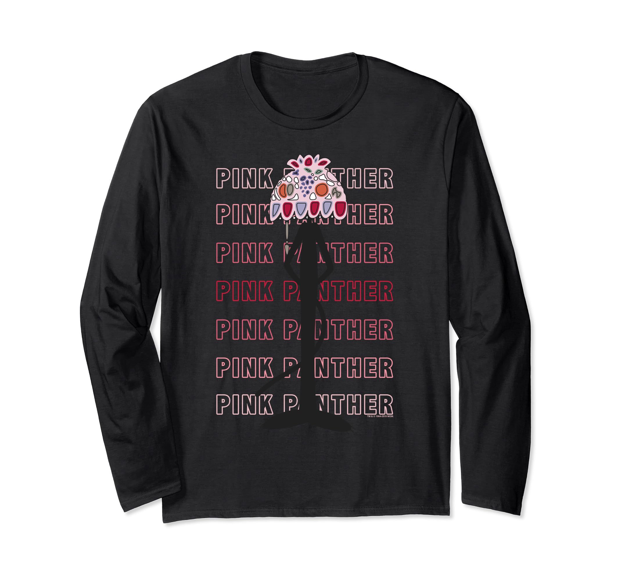 Pink Panther Lampshade Silhouette Long Sleeve T-Shirt