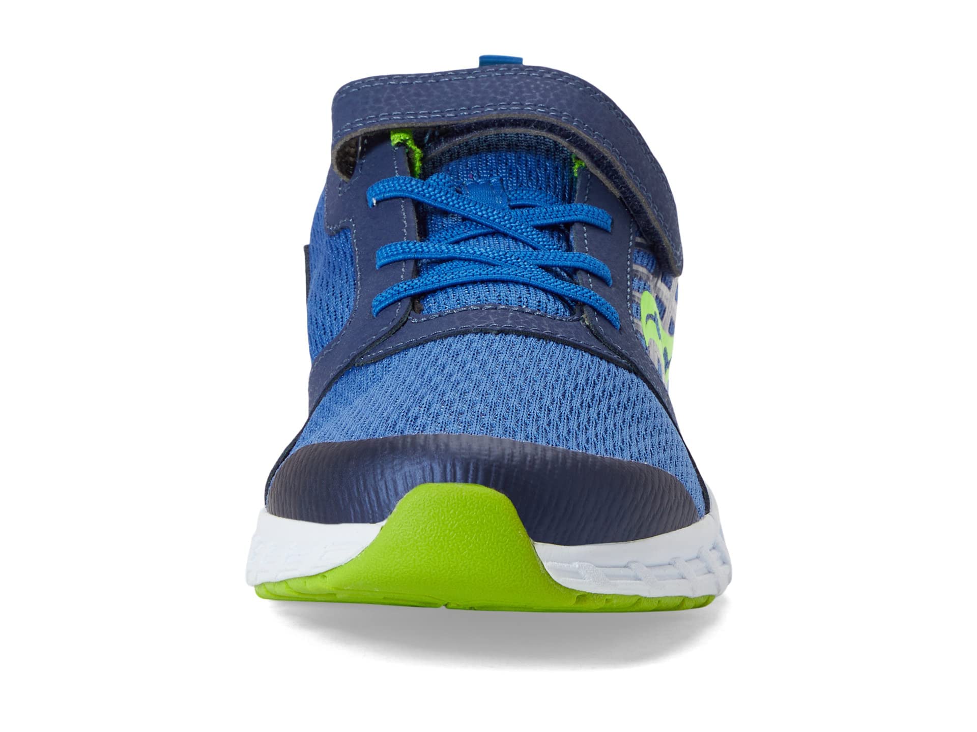 Saucony Wind Alternative Closure 2.0 Running Shoe, Blue/Green, 1 Wide US Unisex Big_Kid