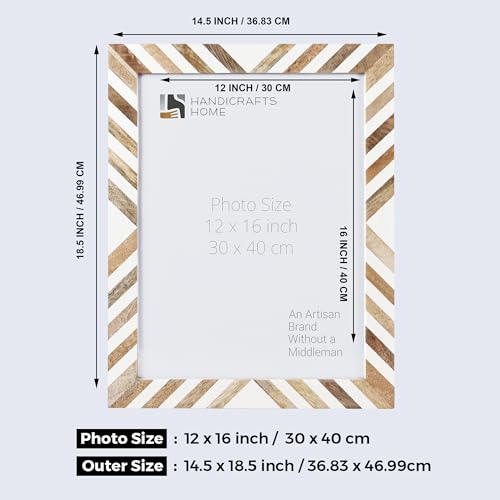 Handicrafts Home Picture Frame 12x16 Photo Frames, Marquet-Chevron Collection, Pack of 2