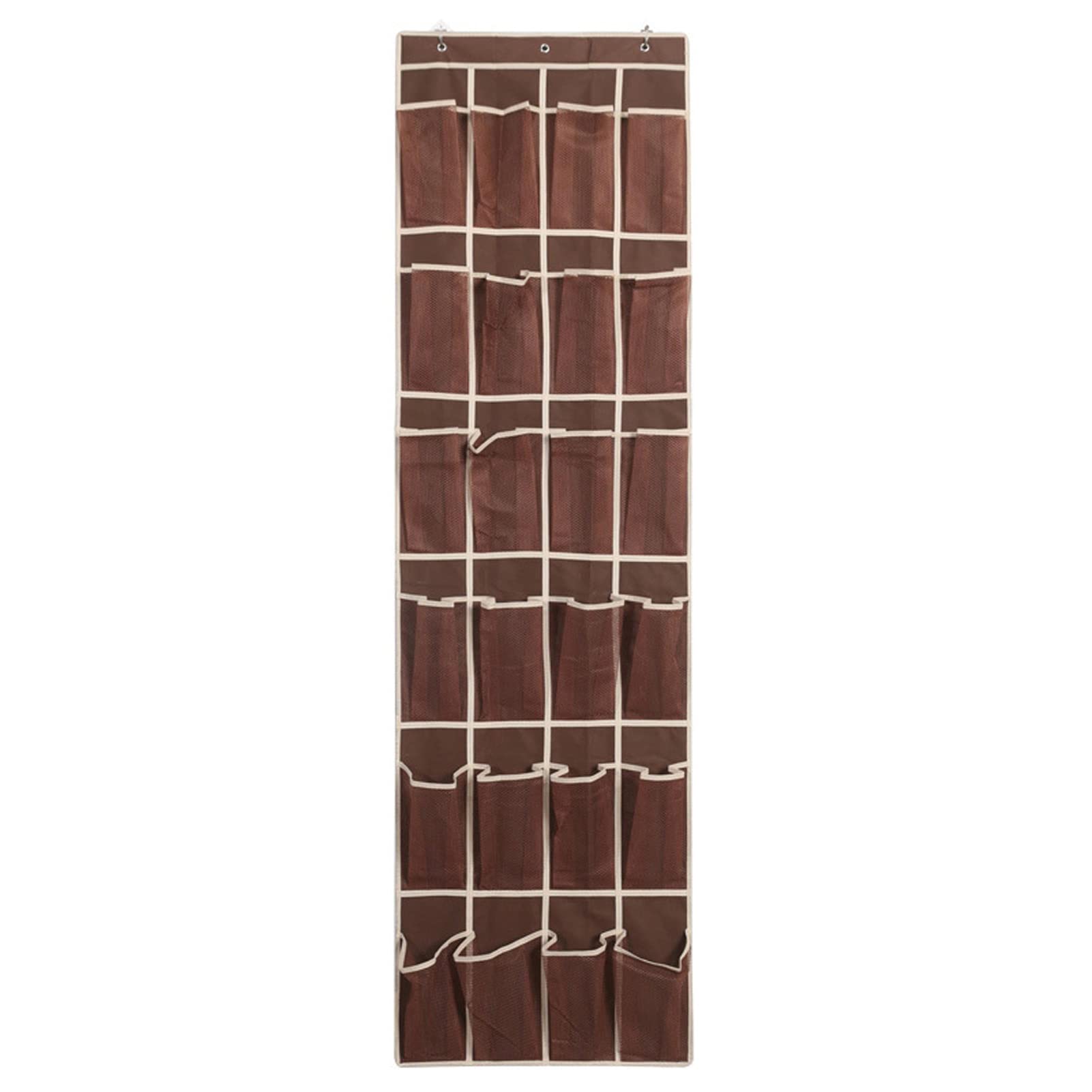 The , in Addition to Each Photograph, Camera for Sopra la Porta, 24 Tasche Salvaspazio in Tessuto Non Tessuto Sopra la Scarpiera per Letto (Brown Beige )
