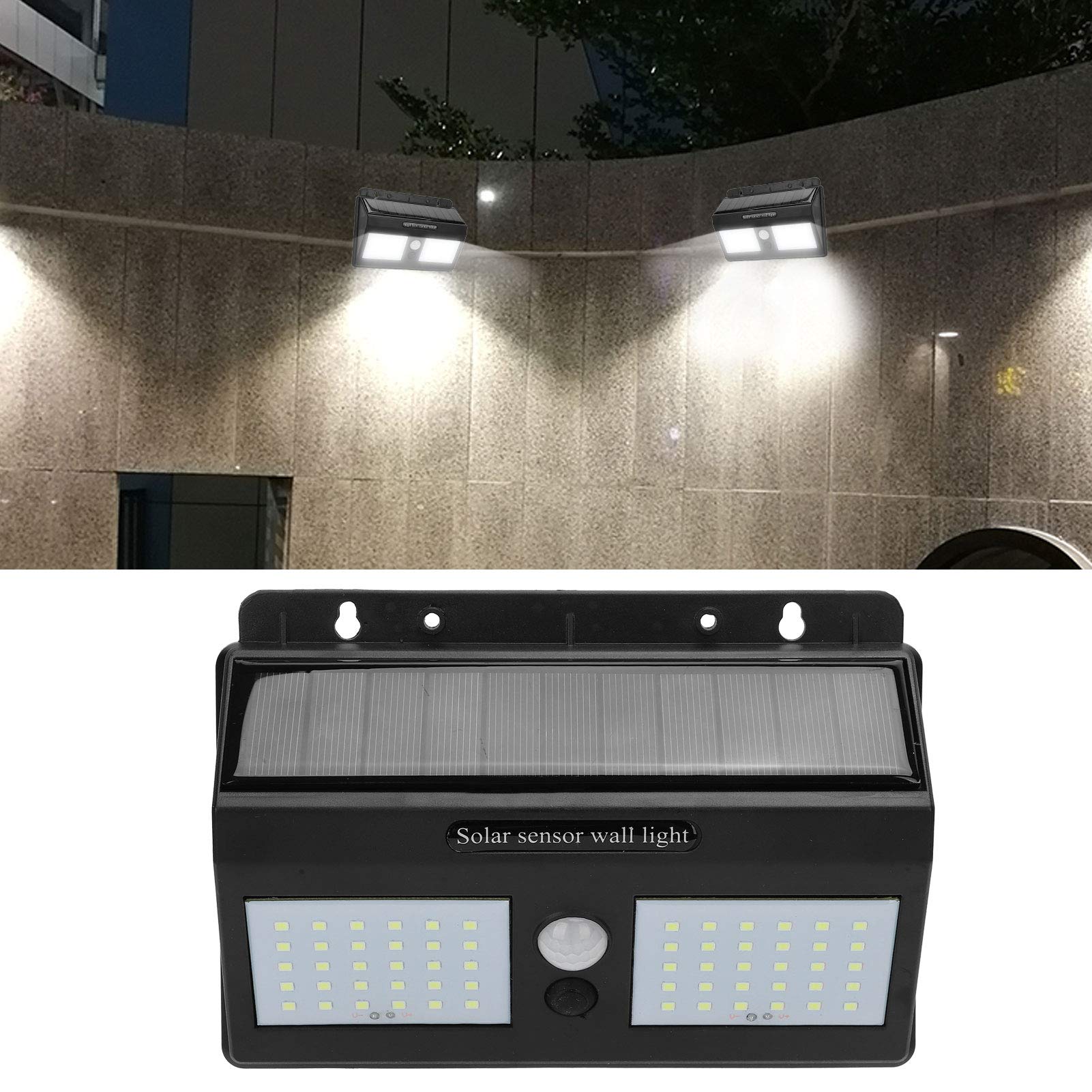 60 LED Solar Lights Outdoor, 90-120° Wide Angle PIR Sensor Lights, 5.5V 1.2W Solar Induction Garden Wall Light Lamp