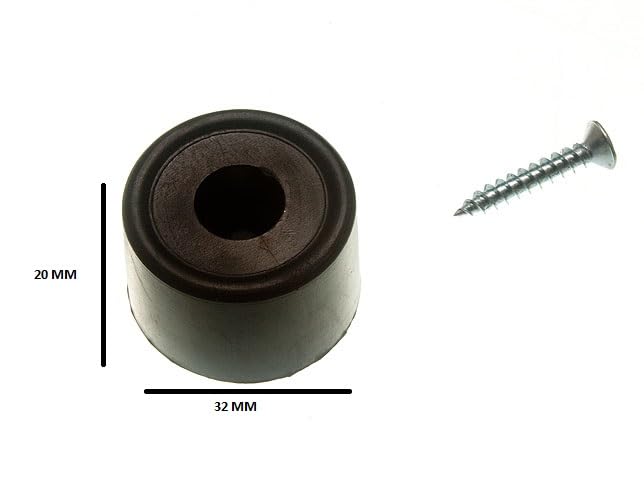 2 X 35mm Black Rubber Round Door Stops, X