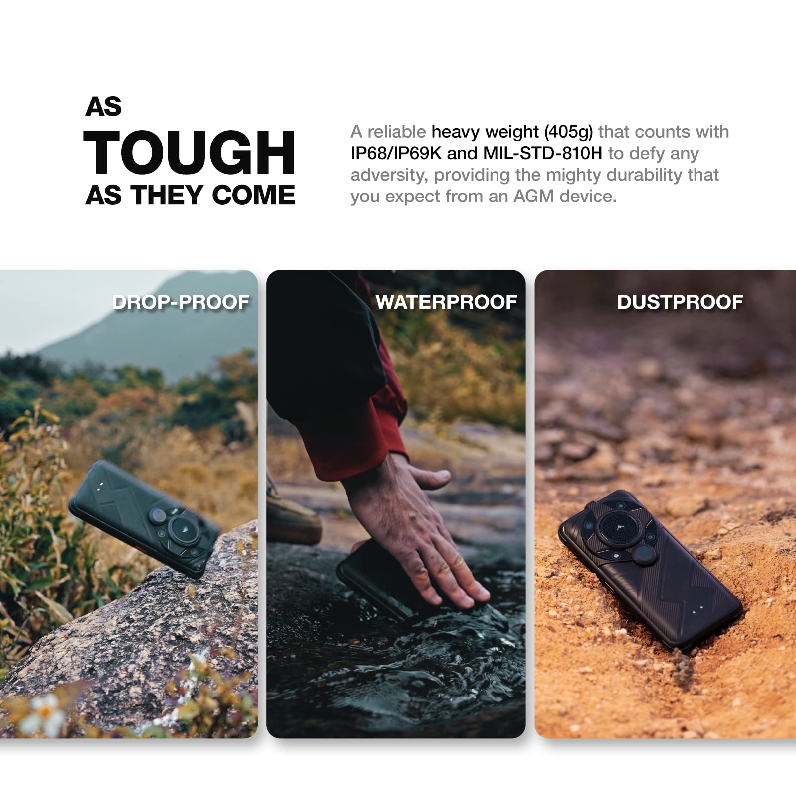 AGM G2 Guardian 5G Rugged Smartphone with 256x192 Resolution Thermal Camera, Rugged Phone with 20MP Infrared Night Vision, 108MP Main Camera, Qualcomm QCM6490, 6.58" FHD+ 120Hz, 7000mAh, 12+256GB, NFC