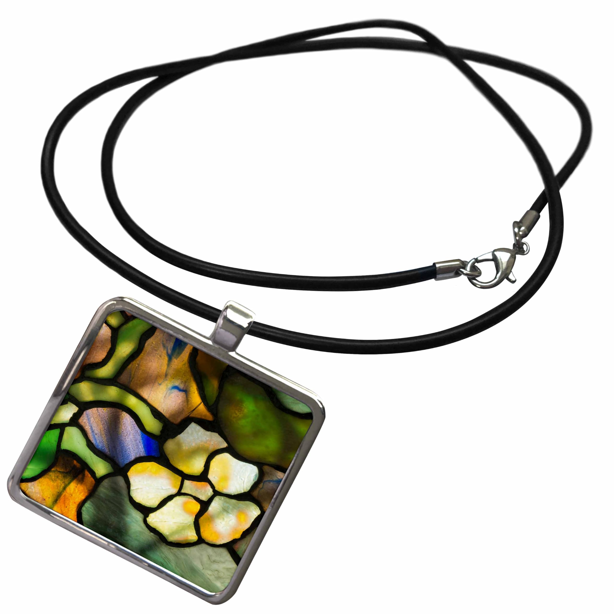 3dRose - Danita Delimont - Artwork - New York, Tiffany stained glass lamp shade. - Necklace With Pendant (ncl-279255-1)