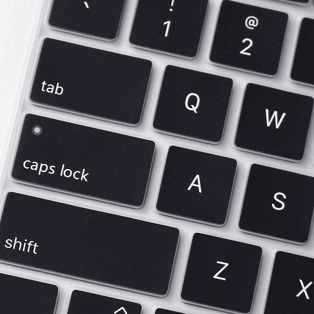 ProElife Ultra Thin Keyboard Cover Skin for 2021-2020 MacBook Air 13 Inch Model A2337 Apple M1 Chip A2179 (U.S Layout) with Touch ID Accessories Keyboard Silicone Protective Skin (Black)