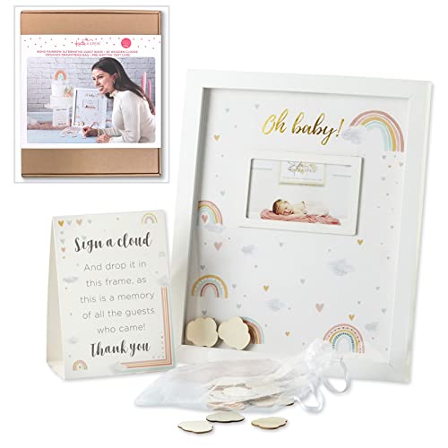Kate Aspen Boho Rainbow Baby Shower Decorations, One Size, Alternative Guestbook