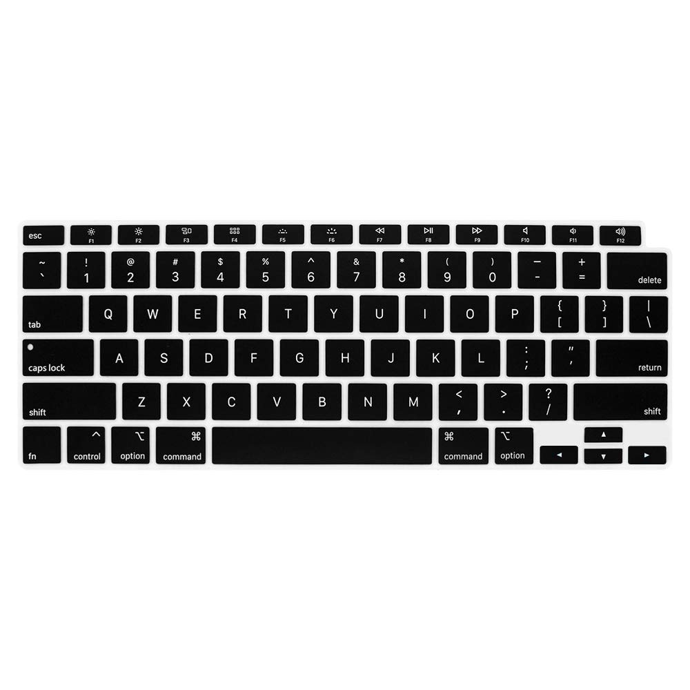ProElife Ultra Thin Keyboard Cover Skin for 2021-2020 MacBook Air 13 Inch Model A2337 Apple M1 Chip A2179 (U.S Layout) with Touch ID Accessories Keyboard Silicone Protective Skin (Black)