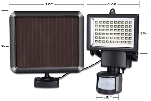 LIXAMP Solar Wall Lamp Super Bright 60 LED Outdoor Solar Power Light with PIR Motion Sensor Security Waterproof Solar Lamp Garden Street Wall Mounted Fixture Illumination
