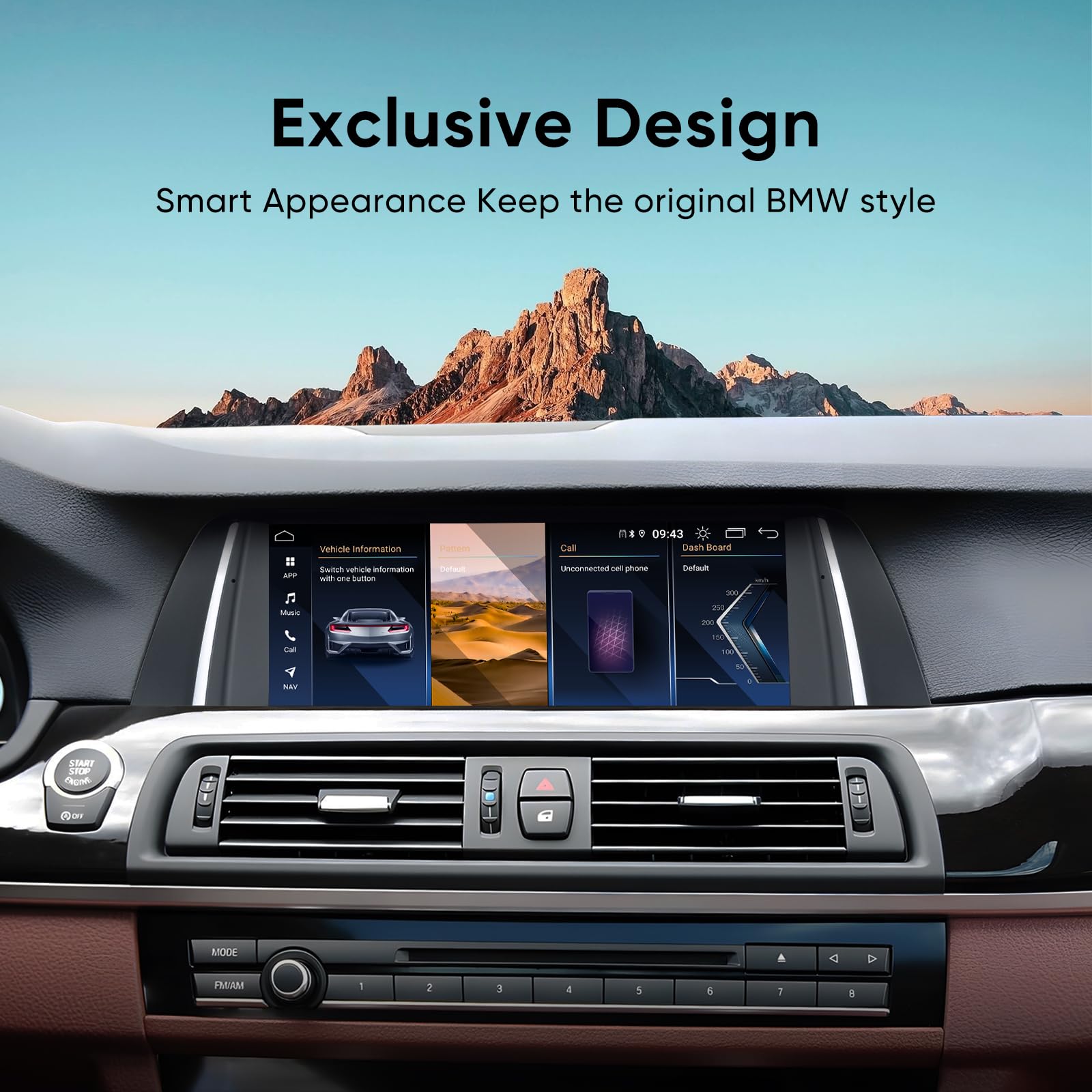 for BMW 5 Series F10 F11 2011-2012 CIC Upgrade Stereo Car Radio Qualcomm 665 (4GB + 64GB) Built-in 4G LTE GPS Navigation Wireless Apple CarPlay Android Auto10.25 inch Touch Screen 1920 x 720