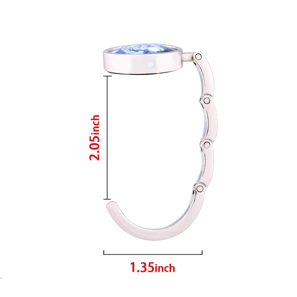 JISEN Portable Handbag Hanger Table Bar Purse Instant Swivel Top Foldable Hook Starry Night