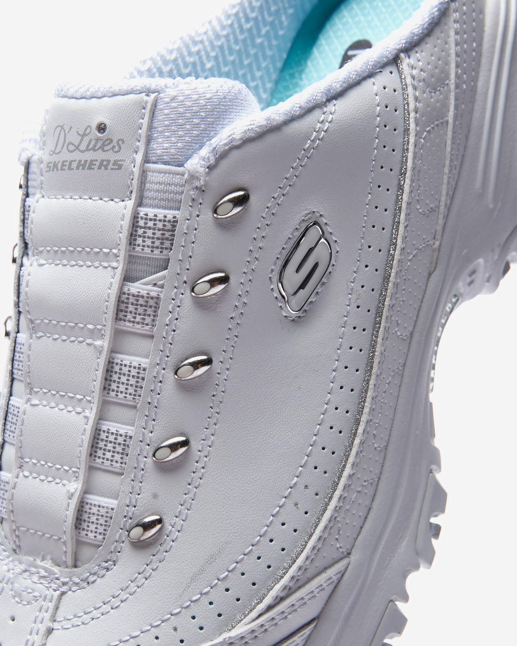 Skechers Sport Women's Bright Sky Fashion Sneaker, White/Silver, 7 M US