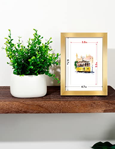 Annecy 5x7 Picture Frames (4 Pack, Gold), Simple Designed Photo Frame, For Pictures 5x7 for Wall or Table Display, Classic Simple Home Office Decor