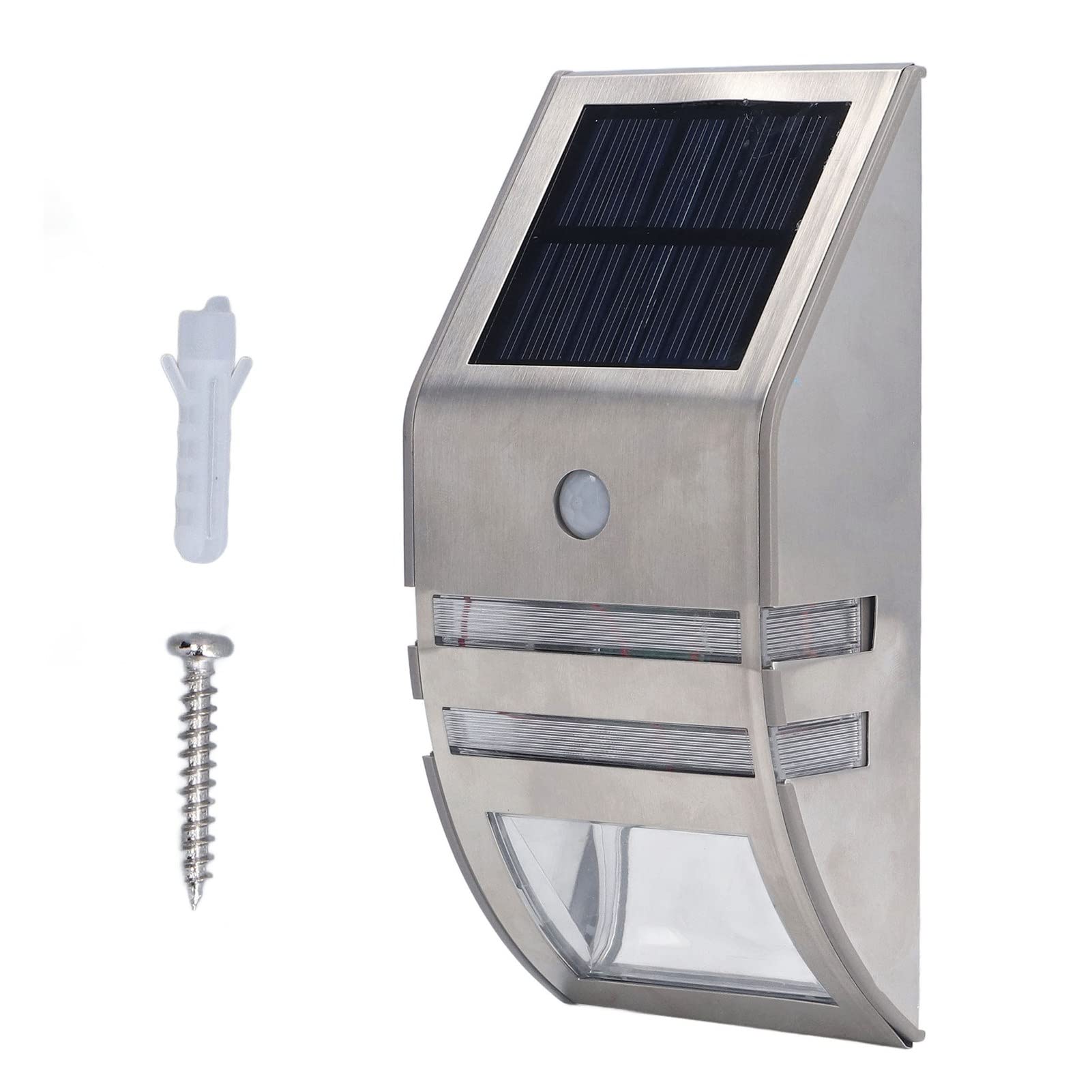 Orenic Exquisite Solar Wall Lamp with PIR Motion Sensor, High Sensitivity White Light, Stainless Steel Shell - Perfect for Corridor and Villa Illumination